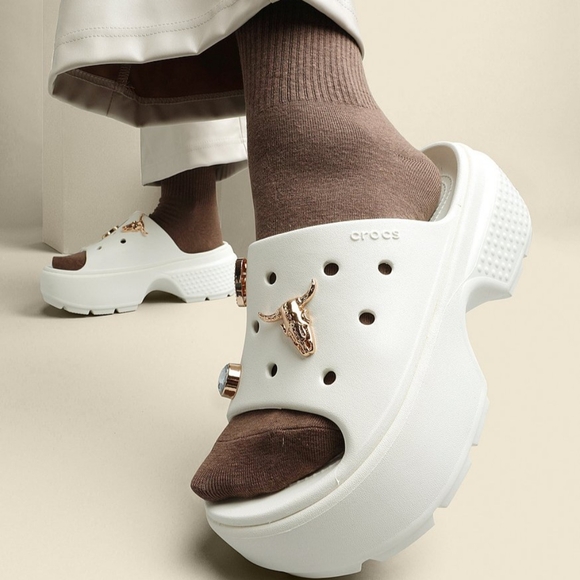 CROCS | Shoes | Crocs Womens White Platform Mules | Poshmark